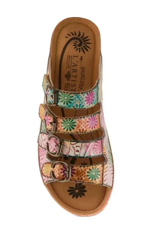 SPRING STEP SHOES Bellini Wedge Sandals - Peach Multi