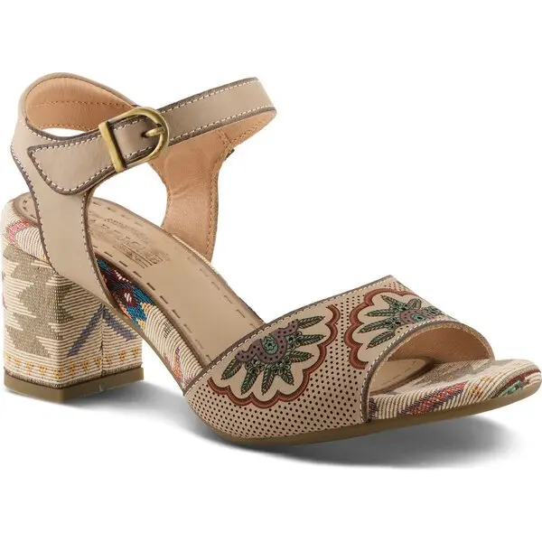 SPRING STEP SHOES Ankle Strap Sandals - Beige Multi