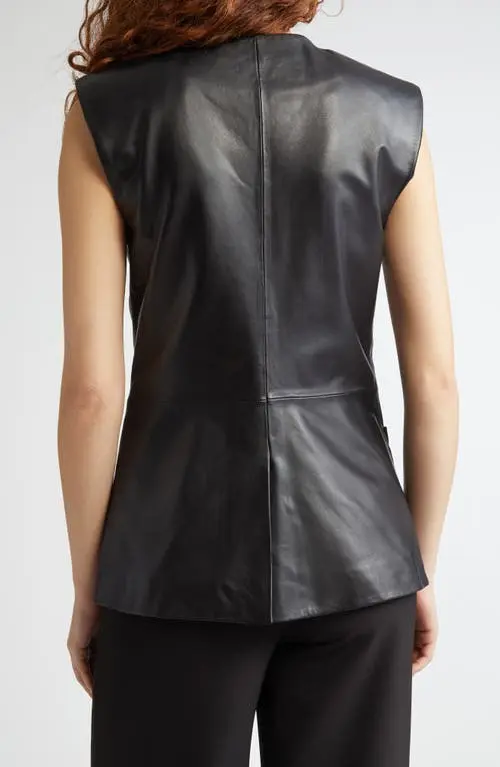 Veronica Beard Tamara Leather Vest - Black
