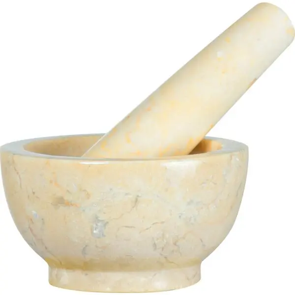 CILIO Prosecco Marble Mortar & Pestle - White