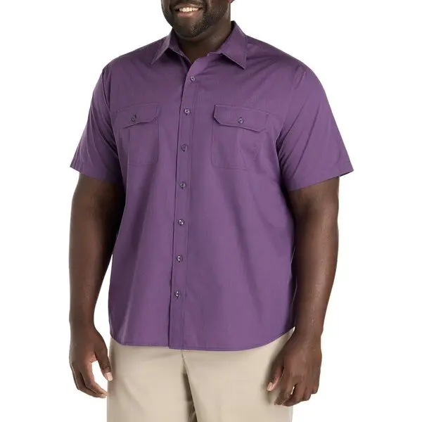 SYNRGY BY DXL Big & Tall Double-pocket Sport Shirt