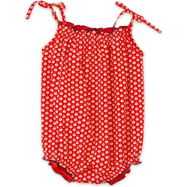 BEET WORLD Baby Romper With Smocked Neck - Red