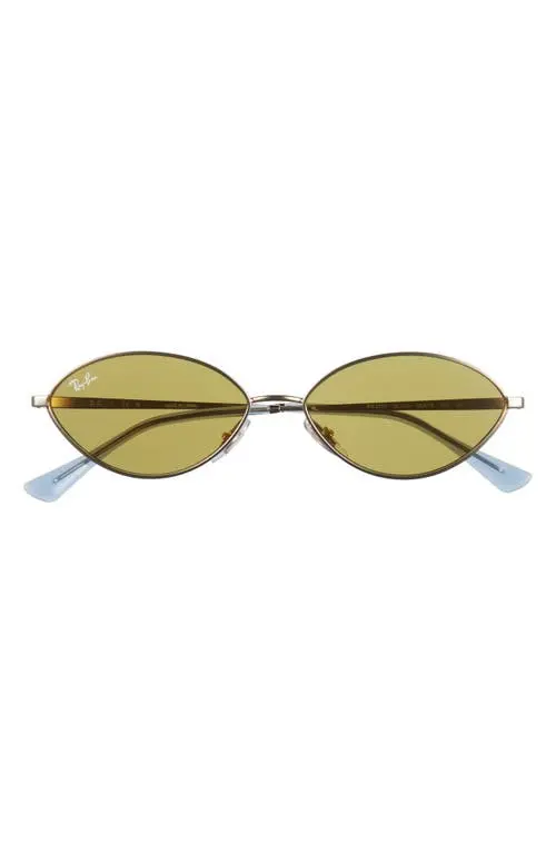 Ray-ban Kai 56mm Oval Sunglasses - Pale Gold Green