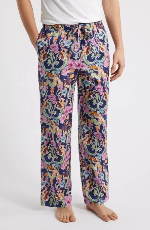 THE LAZY POET Drew Calypso Pajama Pants - Blue
