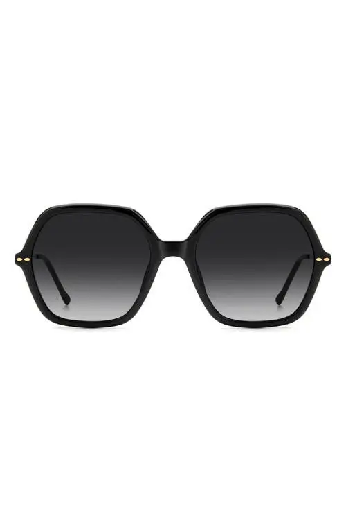 Isabel Marant 56mm Square Sunglasses - Black Gold/ Dark Grey Sf
