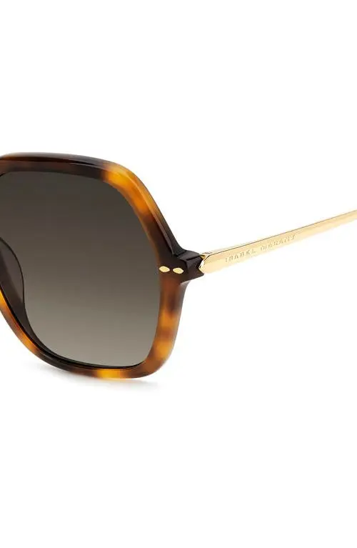 Isabel Marant 56mm Square Sunglasses - Havana Gold/brown Sf