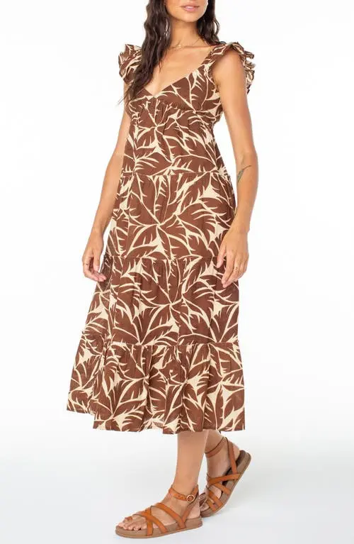 Roxy Palmy Days Tiered Cotton Midi Dress