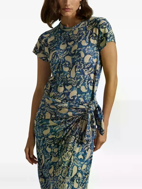 Polo Ralph Lauren Knot-detailed Printed Dress
