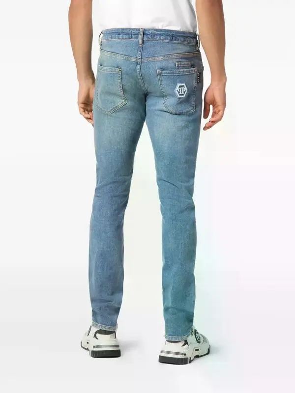 Philipp Plein Hexagon Appliqué Straight Jeans