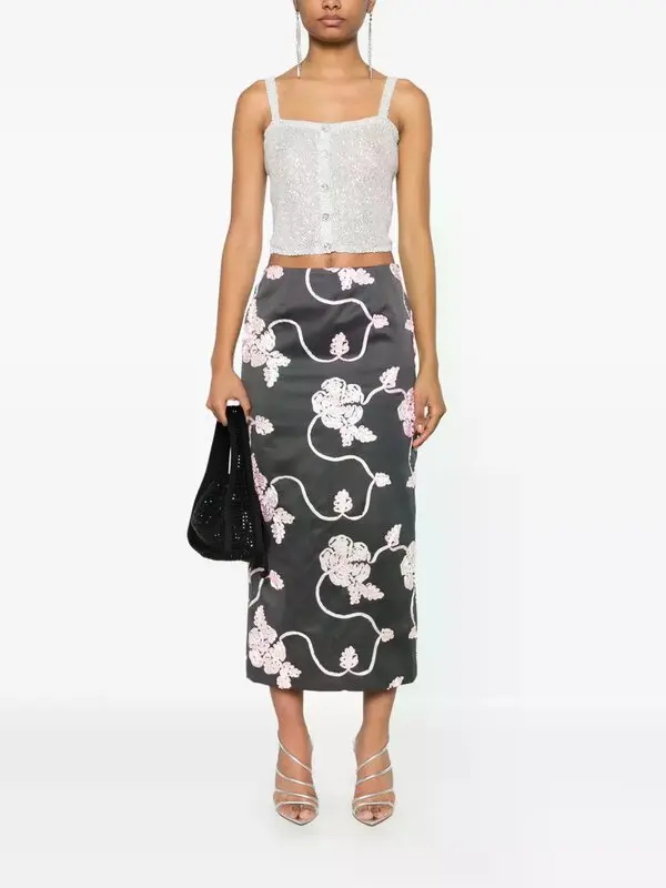 ROTATE BY BIRGER CHRISTENSEN Appliqué Pencil Skirt