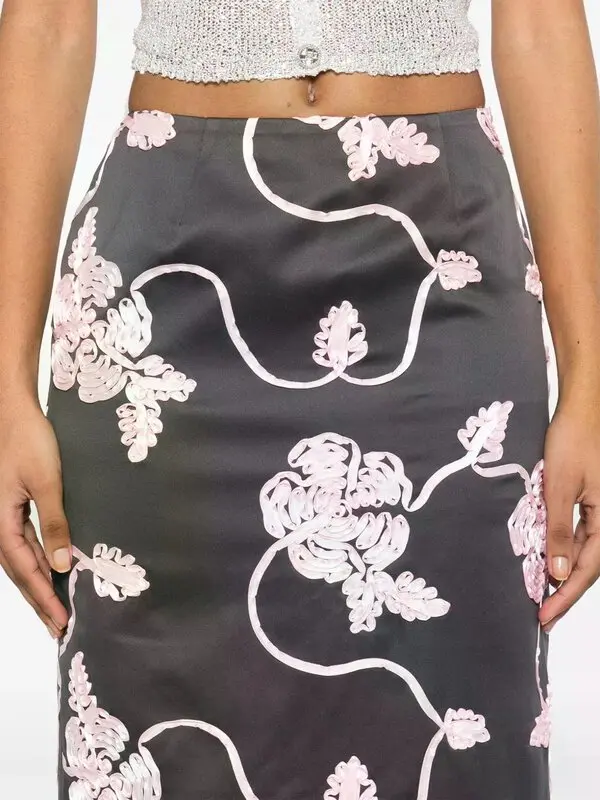 ROTATE BY BIRGER CHRISTENSEN Appliqué Pencil Skirt