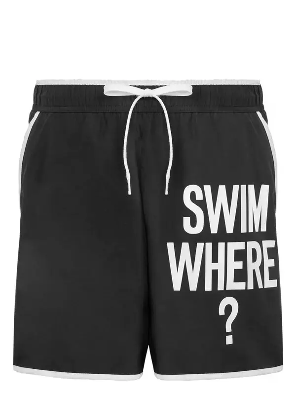 Moschino Logo-print Swim Shorts - Black