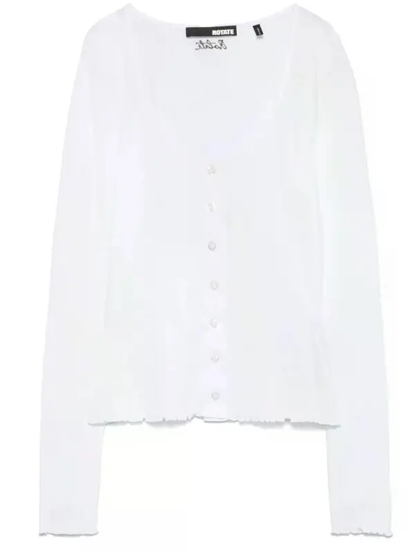 ROTATE BY BIRGER CHRISTENSEN Button-up Long-sleeve Top - White