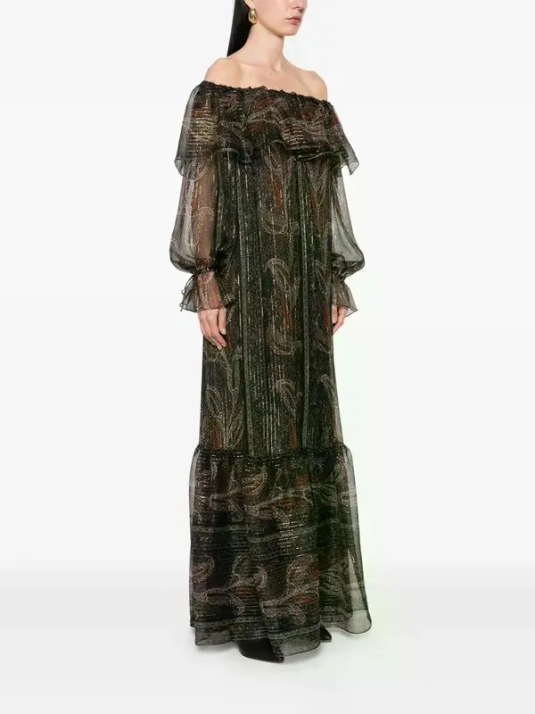 Saint Laurent Paisley Muslin Maxi Dress