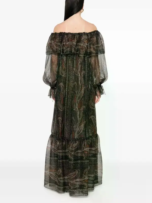Saint Laurent Paisley Muslin Maxi Dress