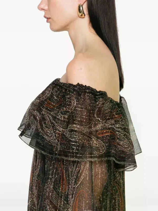 Saint Laurent Paisley Muslin Maxi Dress