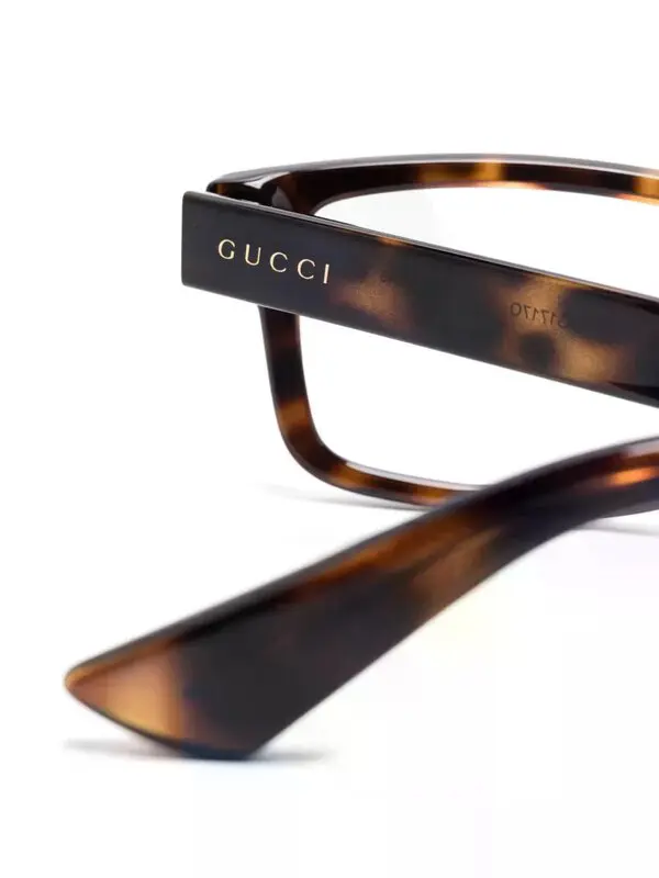 Gucci Square Frame Eyeglasses - Brown