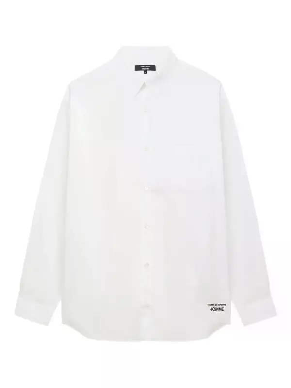 Comme Des Garçons Logo-embroidered Shirt - White
