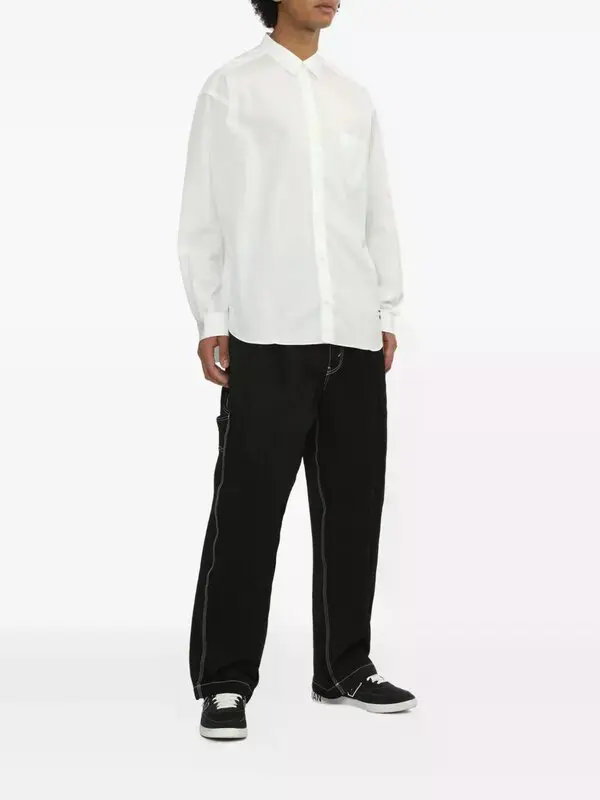 Comme Des Garçons Logo-embroidered Shirt - White