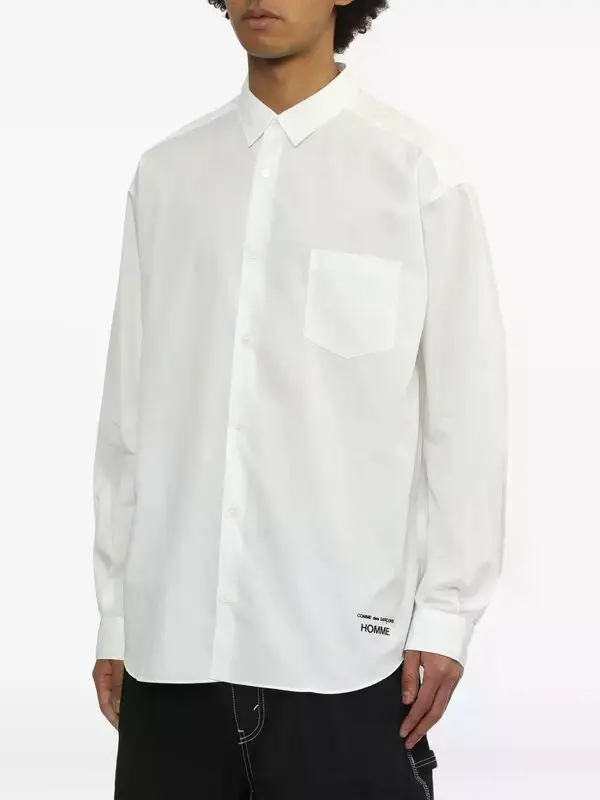 Comme Des Garçons Logo-embroidered Shirt - White