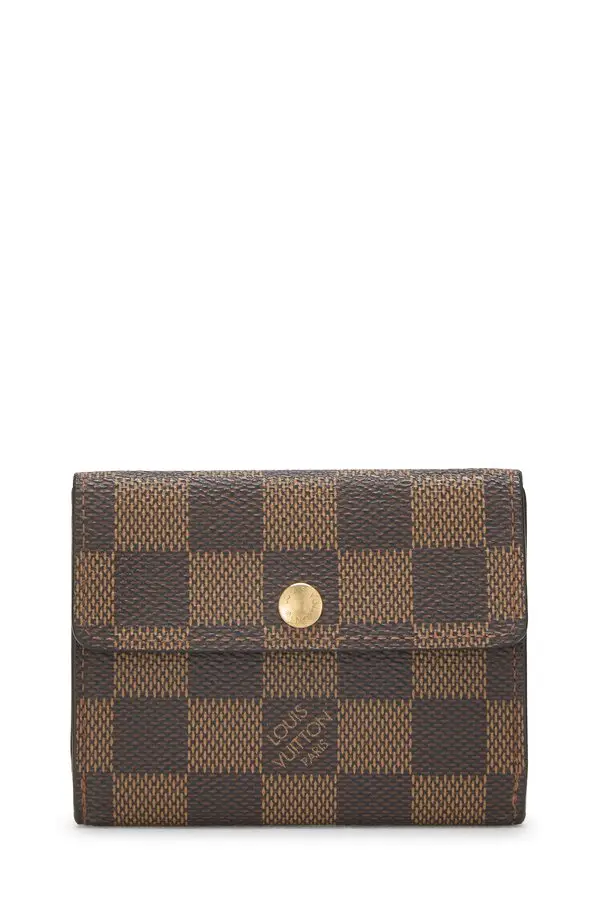 LOUIS VUITTON Damier Ebene Ludlow Card Holder - Brown