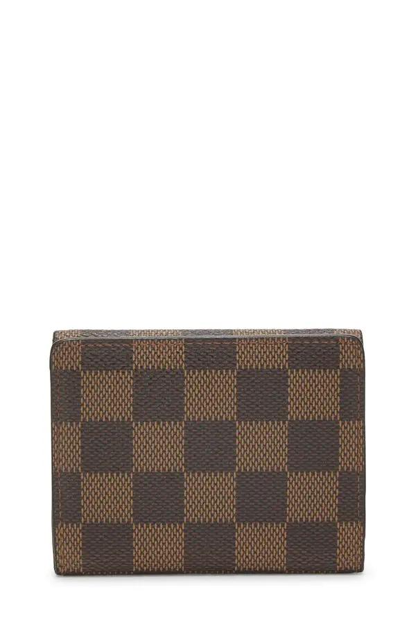 LOUIS VUITTON Damier Ebene Ludlow Card Holder - Brown