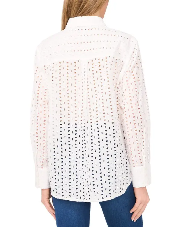 CECE DUPRAZ Eyelet Button Down Blouse - New Ivory