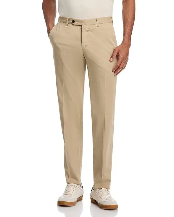 PT TORINO Garment-dyed Silkochino Slim Fit Pants - Tan