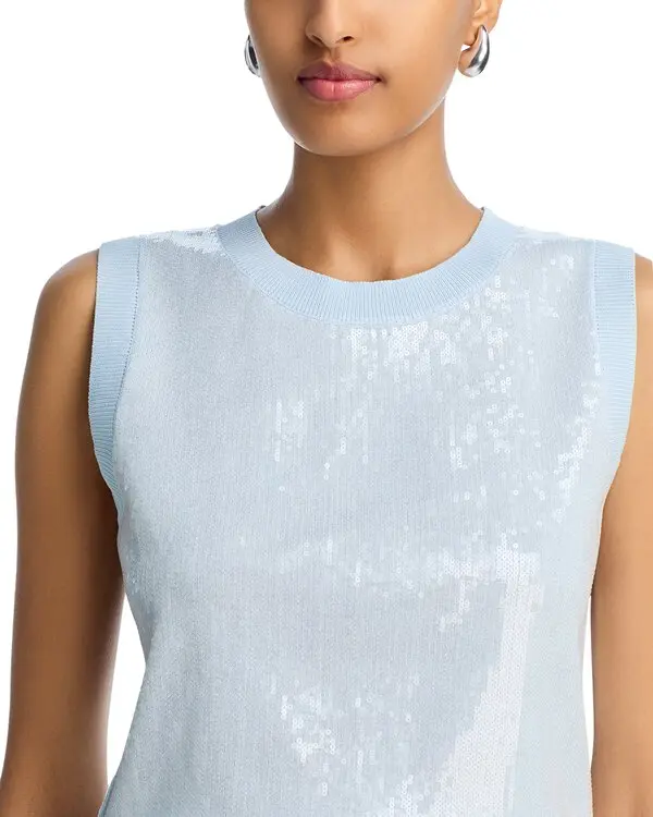 Aqua Sequin Sweater Tank Exclusive