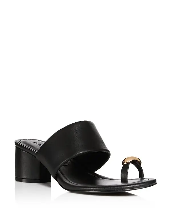Aqua Ashln Sandals - Black Leather