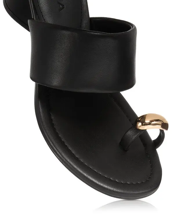 Aqua Ashln Sandals - Black Leather