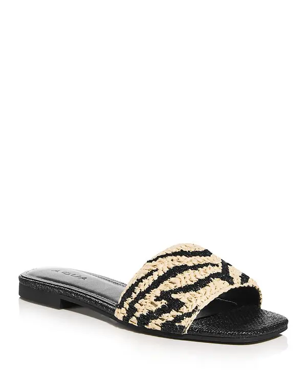 Aqua Dyln Raffia Sandals - Zebra