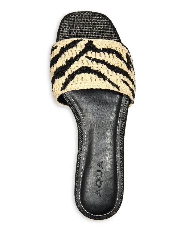 Aqua Dyln Raffia Sandals - Zebra