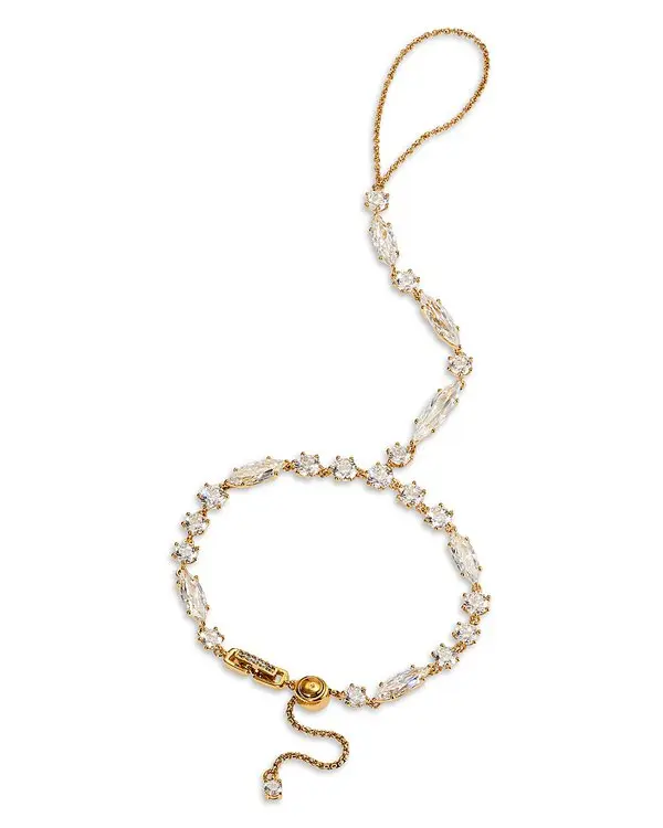 Nadri Btrx Mixed Cubic Zirconia Hand Chain Bracelet - Gold