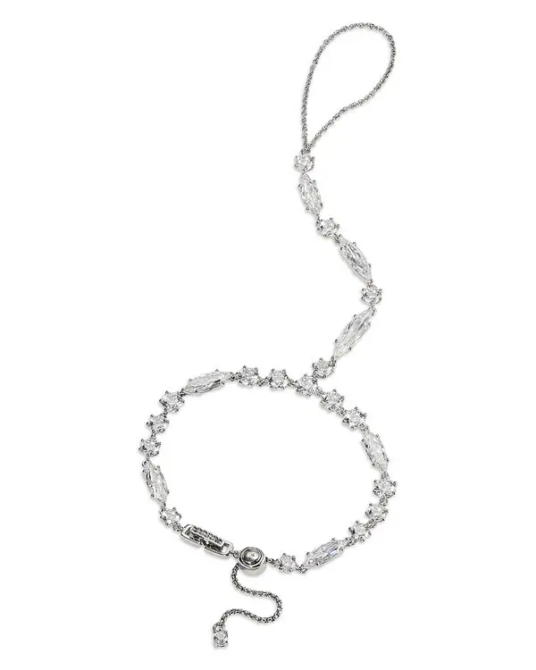 Nadri Btrx Mixed Cubic Zirconia Hand Chain Bracelet - Silver