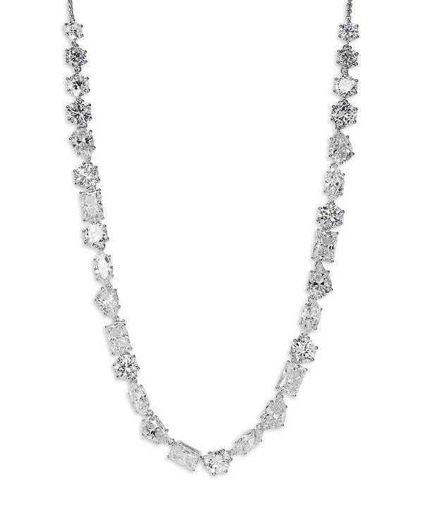 Nadri Btrx Cubic Zirconia Collar Necklace - Silver