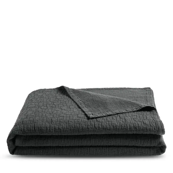 HUDSON PARK COLLECTION Textured Italian Matelasse Coverlet, Full/queen Exclusive - Black