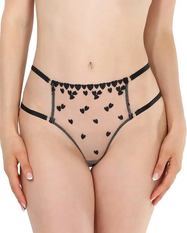 Honeydew Intimates Katarina Heart Mesh Bikini Bottom - Black