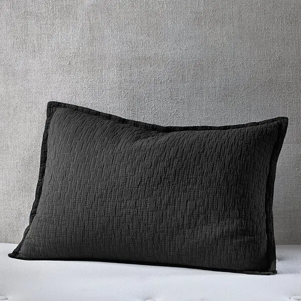 HUDSON PARK COLLECTION Textured Italian Matelasse King Sham Set Exclusive - Black