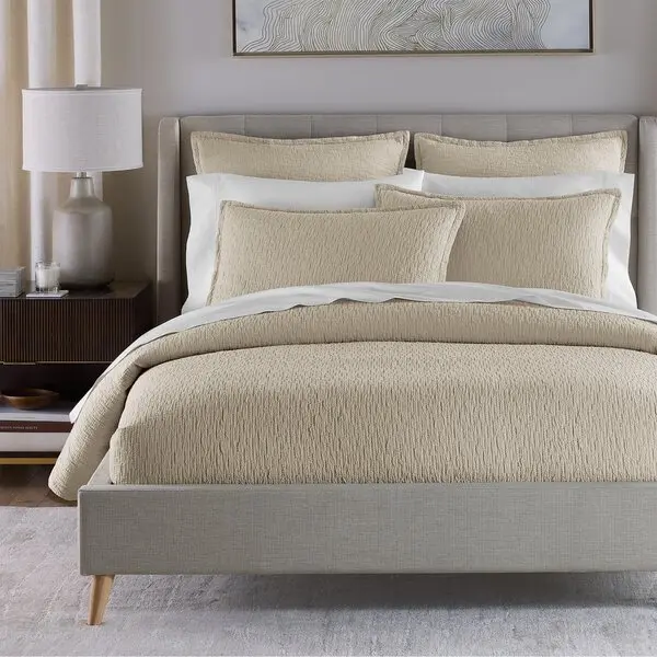 HUDSON PARK COLLECTION Textured Italian Matelasse Standard Sham Set Exclusive - Beige