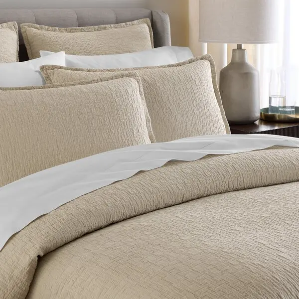 HUDSON PARK COLLECTION Textured Italian Matelasse Standard Sham Set Exclusive - Beige