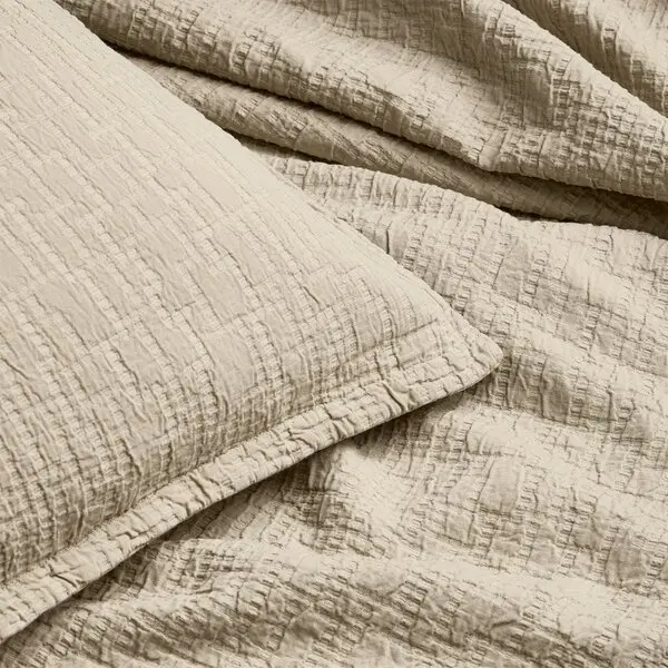 HUDSON PARK COLLECTION Textured Italian Matelasse Standard Sham Set Exclusive - Beige