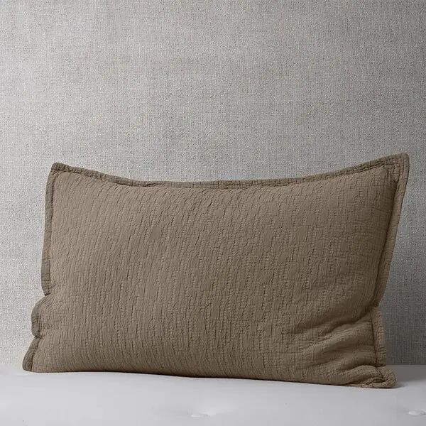 HUDSON PARK COLLECTION Textured Italian Matelasse Standard Sham Set Exclusive - Truffle Brown