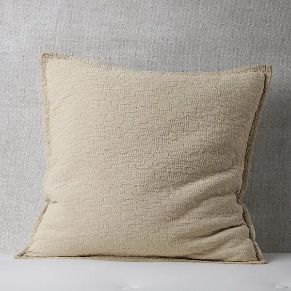 HUDSON PARK COLLECTION Textured Italian Matelasse Euro Sham Set Exclusive - Beige