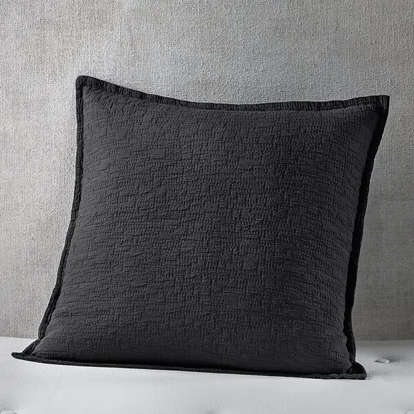 HUDSON PARK COLLECTION Textured Italian Matelasse Euro Sham Set Exclusive - Black