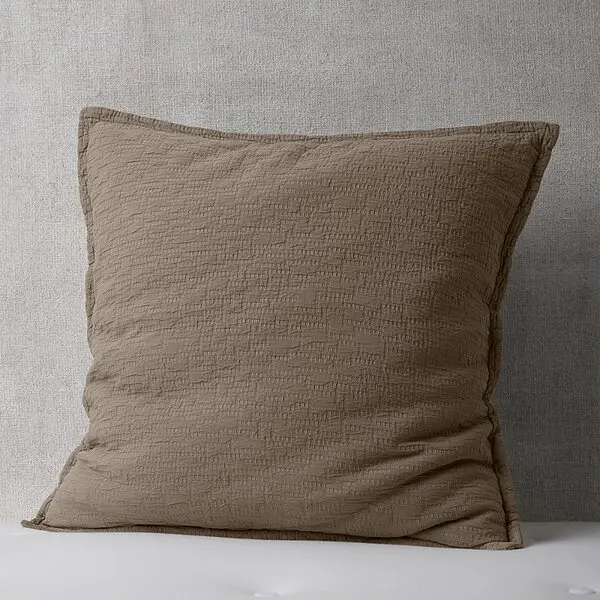 HUDSON PARK COLLECTION Textured Italian Matelasse Euro Sham Set Exclusive - Truffle Brown