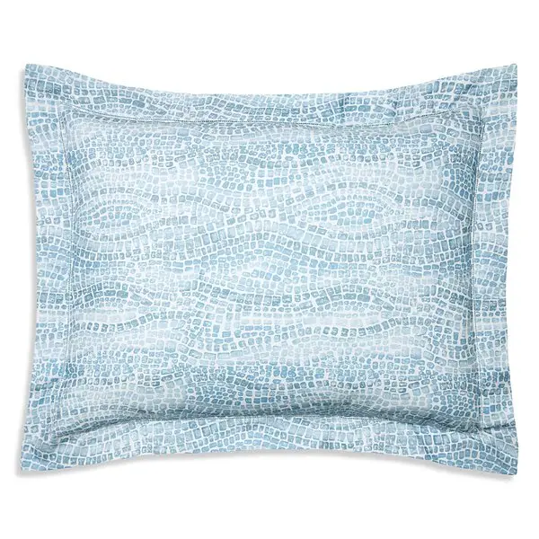 SFERRA X Scalamandre Cobblestones Textured Sham, Standard - Sea