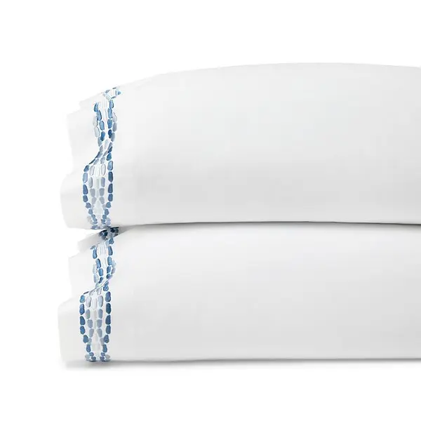 SFERRA X Scalamandre Cobblestones King Pillowcase, Pair - White/sea