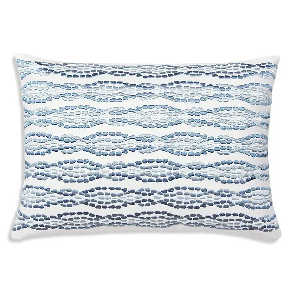 SFERRA X Scalamandre Cobblestones Decorative Pillow, 12 X 18 Exclusive - White/sea