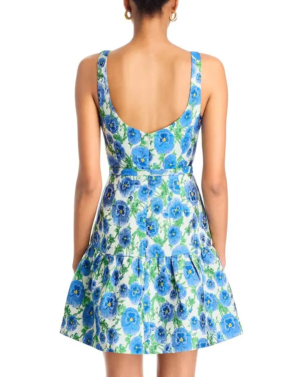 Aqua Brocade Mini Dress Exclusive